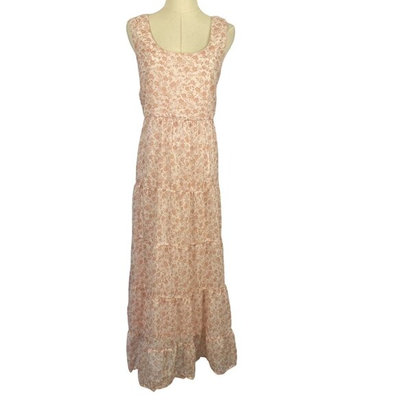 Kindred Bravely | Dresses | Kindred Bravely Xl Pink Floral Tank Tiered ...